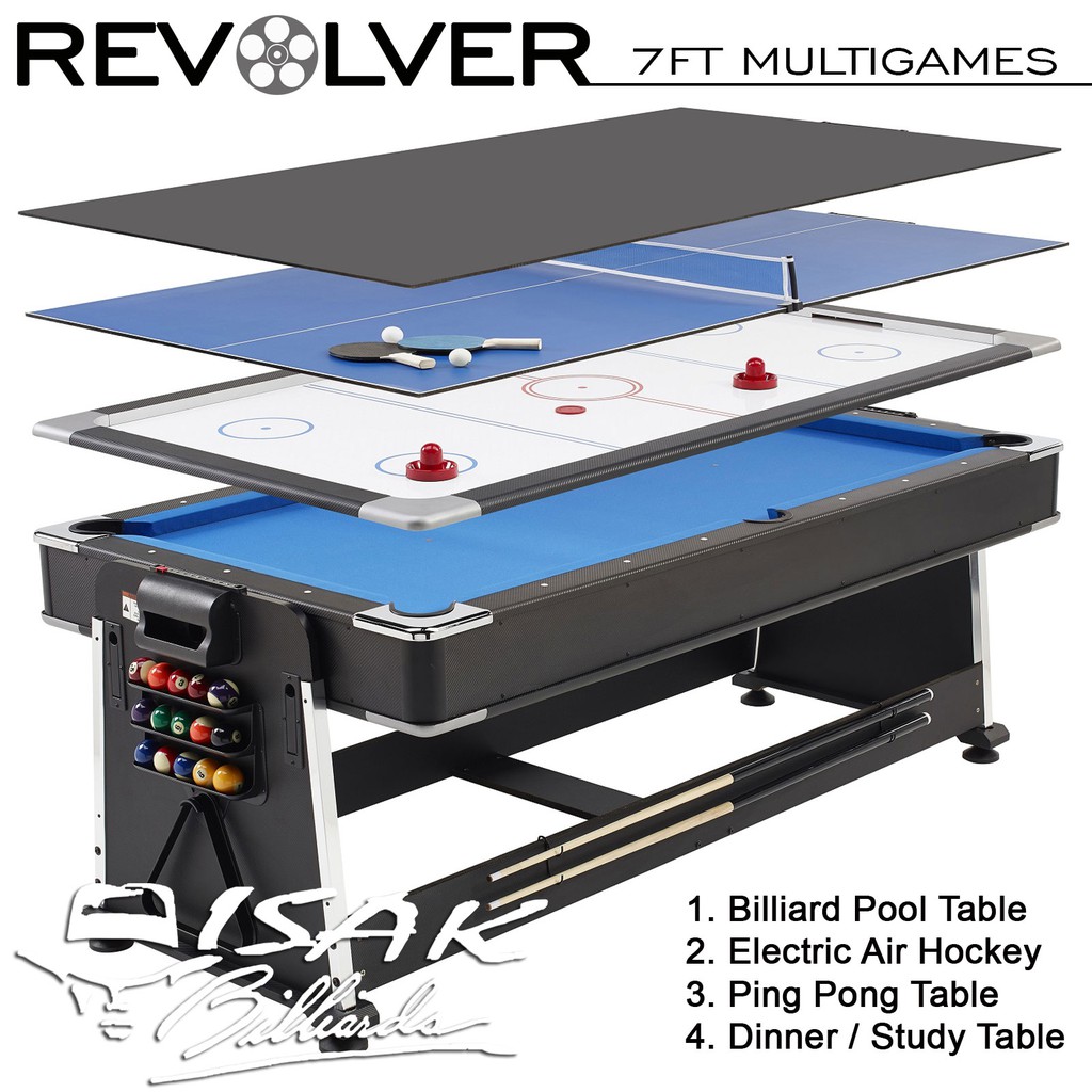 Jual 7ft Revolver Multi Games Table | Billiard Electric Air Hockey ...