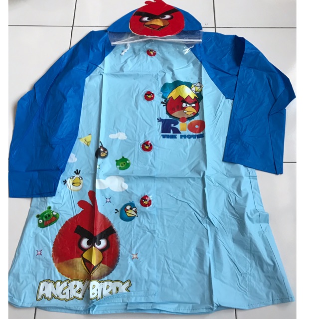 Jual Sale, cuci gudang, jas hujan angry bird biru, kids raincoat, rain ...