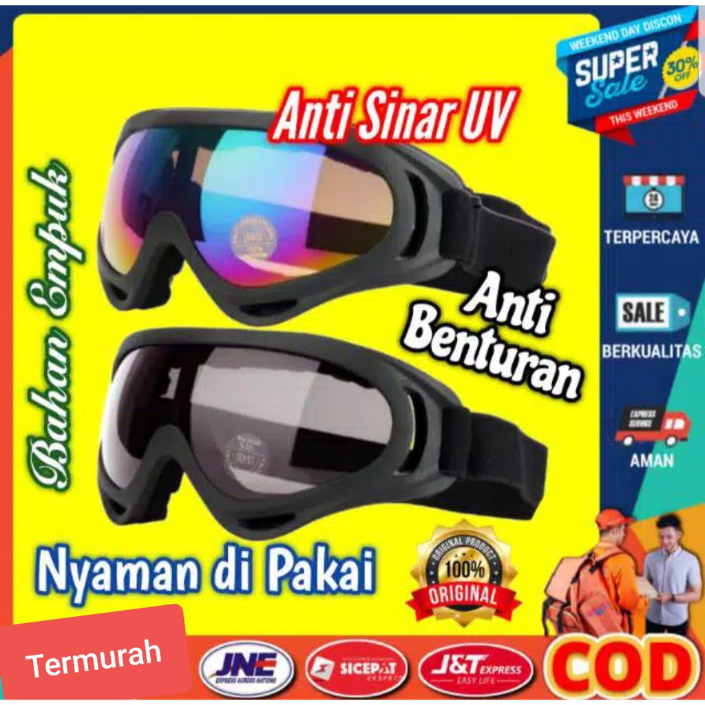 Jual Kacamata Goggle Ski Tactical / Kacamata Helm Sepeda Motor Kacamata ...