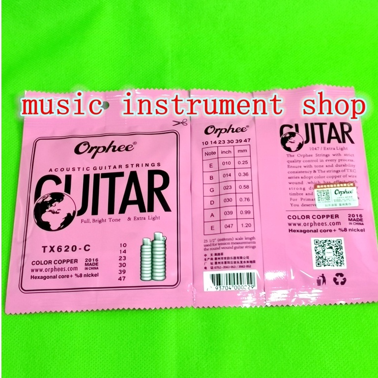 Jual senar orphee TX620C gitar akustik 010-047 acoustic strings TX620 C ...