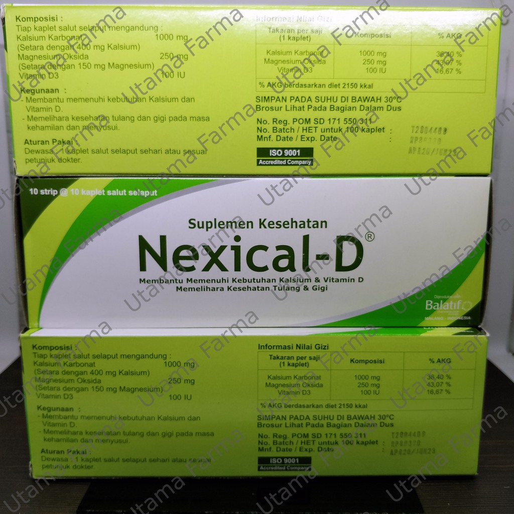 Jual NEXICAL D PER BOX | KALSIUM, MAGNESIUM & VITAMIN D3 | CALCIMAG ...