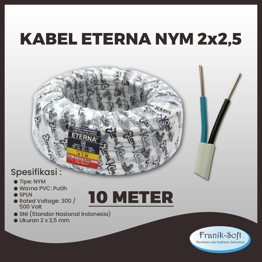 Jual Kabel Eterna NYM 2x2.5mm Kawat Tembaga 10 Meter | Shopee Indonesia