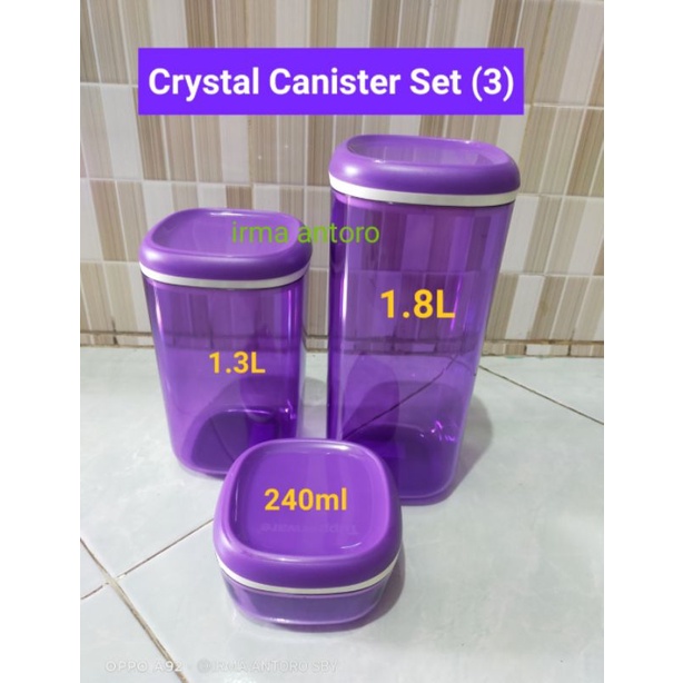 Jual BARU ORIGINAL Tupperware/CRYSTAL CANISTER SET/TOPLES KRISTAL ...