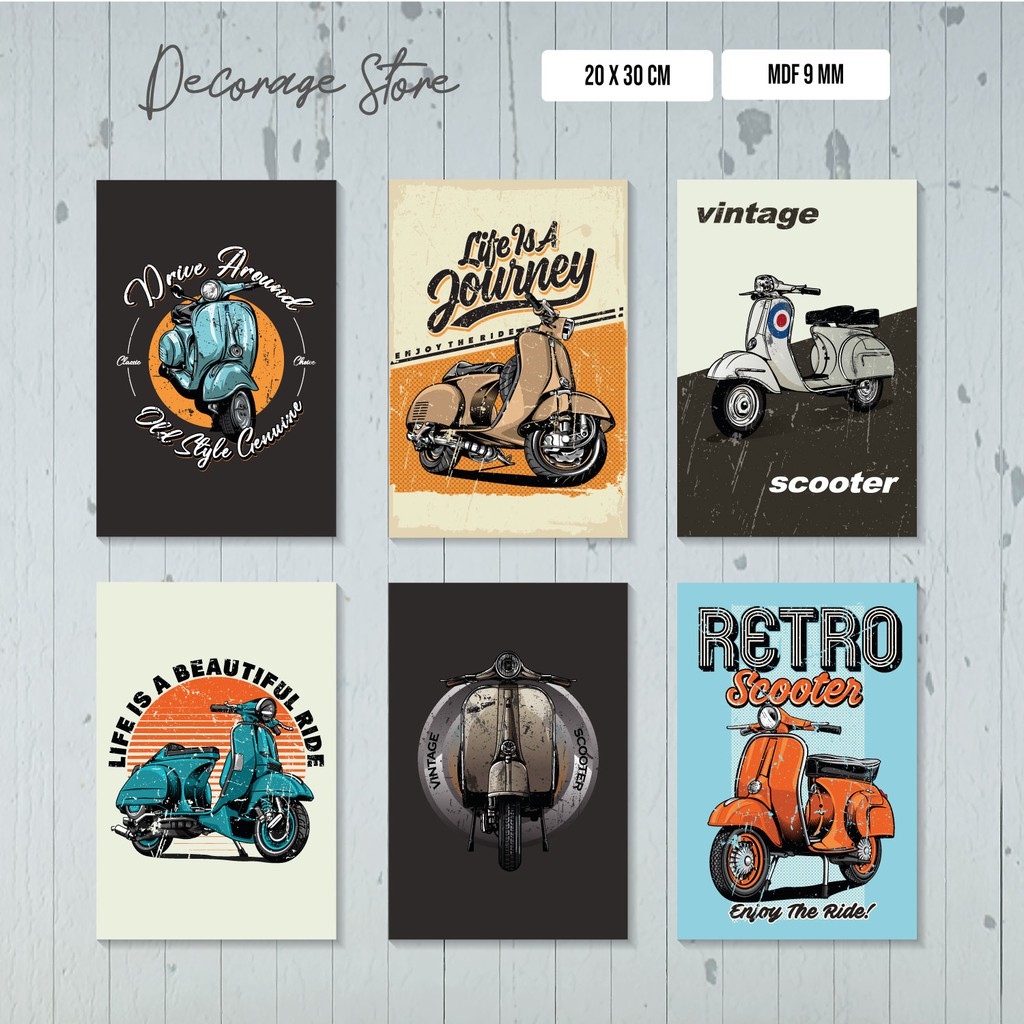 Jual Hiasan Dinding / Pictbox Vespa / Motor Retro / Vintage Klasik ...