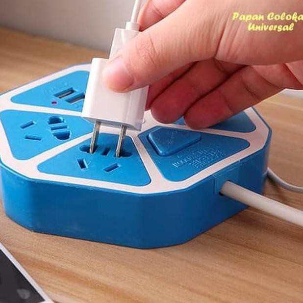 Jual BG-191>> colokan listrik universal hexagon stop kontak usb 4 port socket .... | Shopee ...