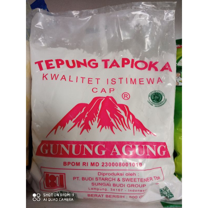 Jual Tepung tapioka, aci, sagu kemasan 500gr cap gunung agung | Shopee ...