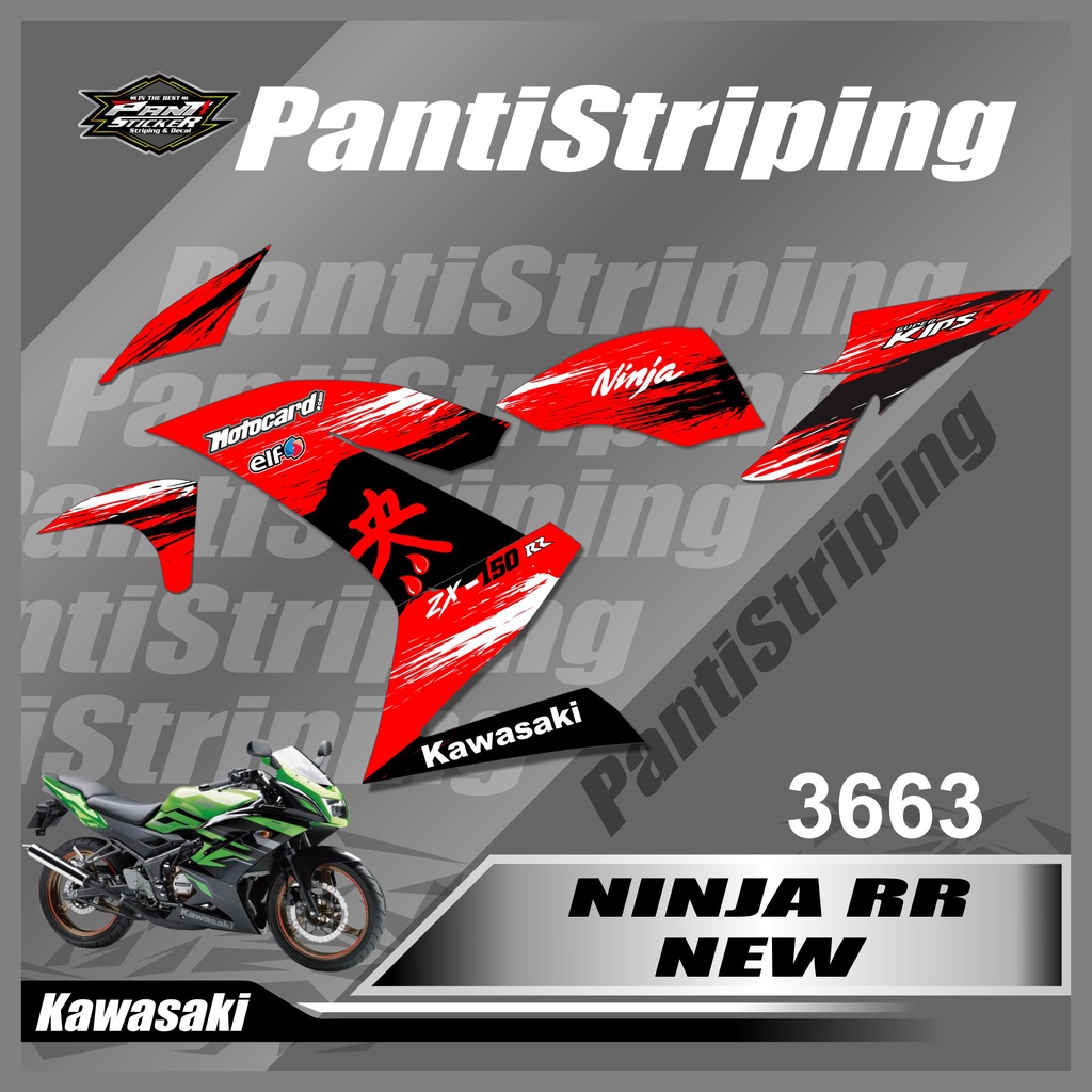 Jual 3663 Striping Motor Kawasaki Ninja RR New Semifull - Stiker ...