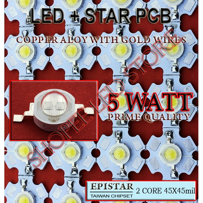 Jual HPL 5W + PCB GENUINE EPISTAR 5 WATT ALL COLOR | Shopee Indonesia