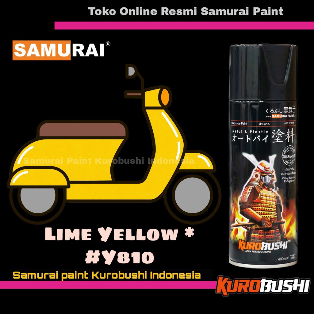Jual Samurai Paint LIME YELLOW Y810 Warna Kuning Lemon Yamaha Cat ...