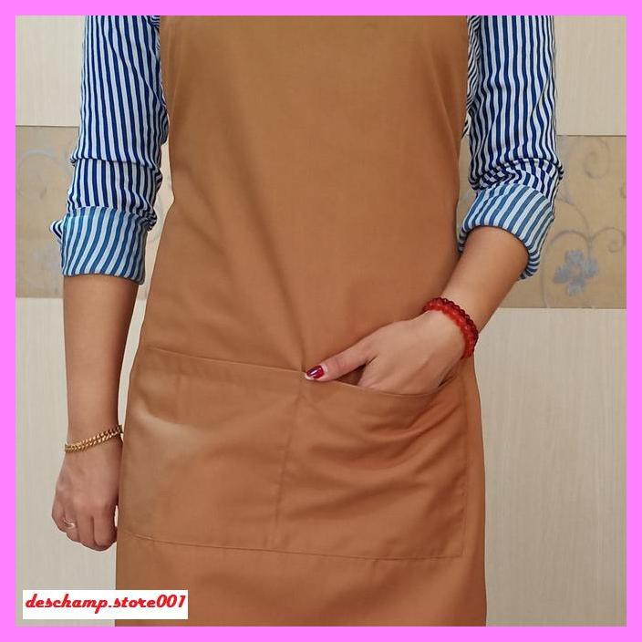 Jual CELEMEK- CELEMEK APRON COTTON FULL HITAM PREMIUM QUALITY - PUTIH ...