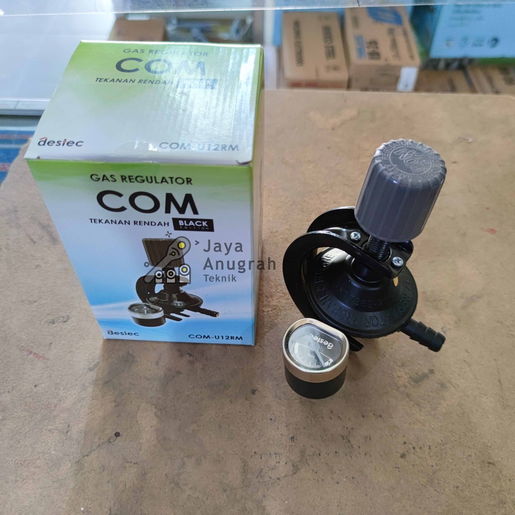 Jual Regulator Gas LPG Destec Black COM-U12RM (+meter) / Tekanan Rendah ...