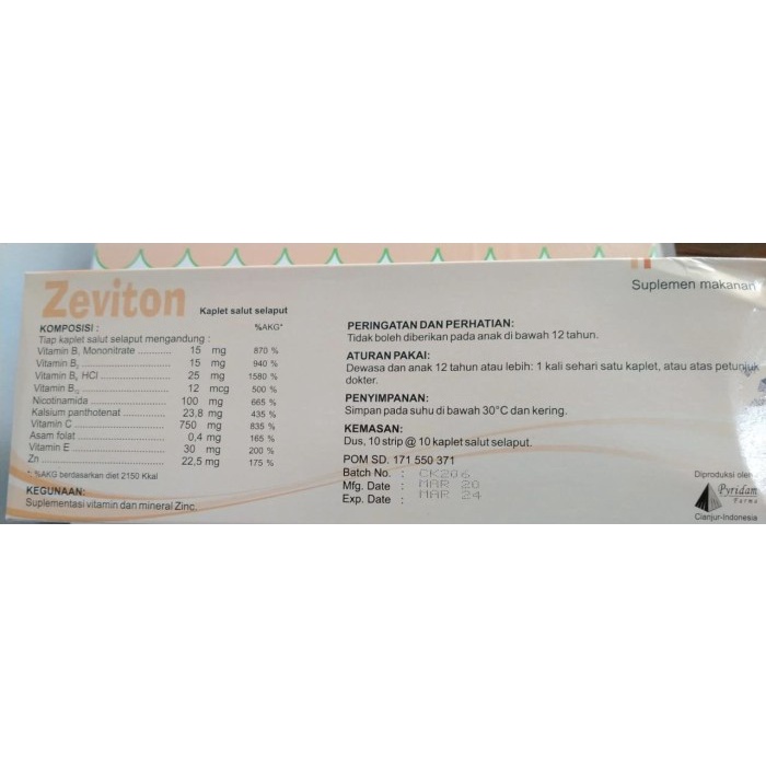 Jual anakvitamin- zeviton multivitamin box -vitamin-anak. | Shopee ...