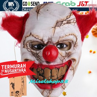 Jual Topeng badut seram clown mask party Halloween cosplay payday latex ...