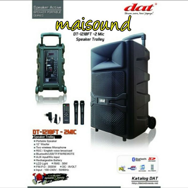 Jual SPEAKER PORTABLE DAT DT 1210FT 12 INCH DAT DT 1210 FT MIC WIRELESS ...