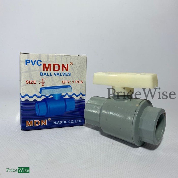 Jual Stop Kran Gagang PVC 1/2 / PVC Ball Valve MDN | Shopee Indonesia