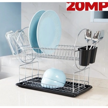 Jual Rak Piring 2 Tingkat Minimalis 2 DISH RACK TWO TIER BLACK | Shopee ...