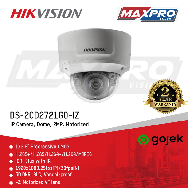 Jual DS-2CD2721G0-IZ - HIKVISION IP CAMERA 2 MP VARIFOCAL DOME | Shopee Indonesia