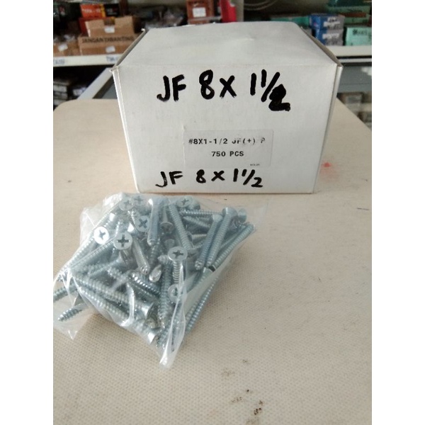 Jual SEKRUP / SEKRUP TAPING JF 8 X 1 1/2 (PACK) | Shopee Indonesia