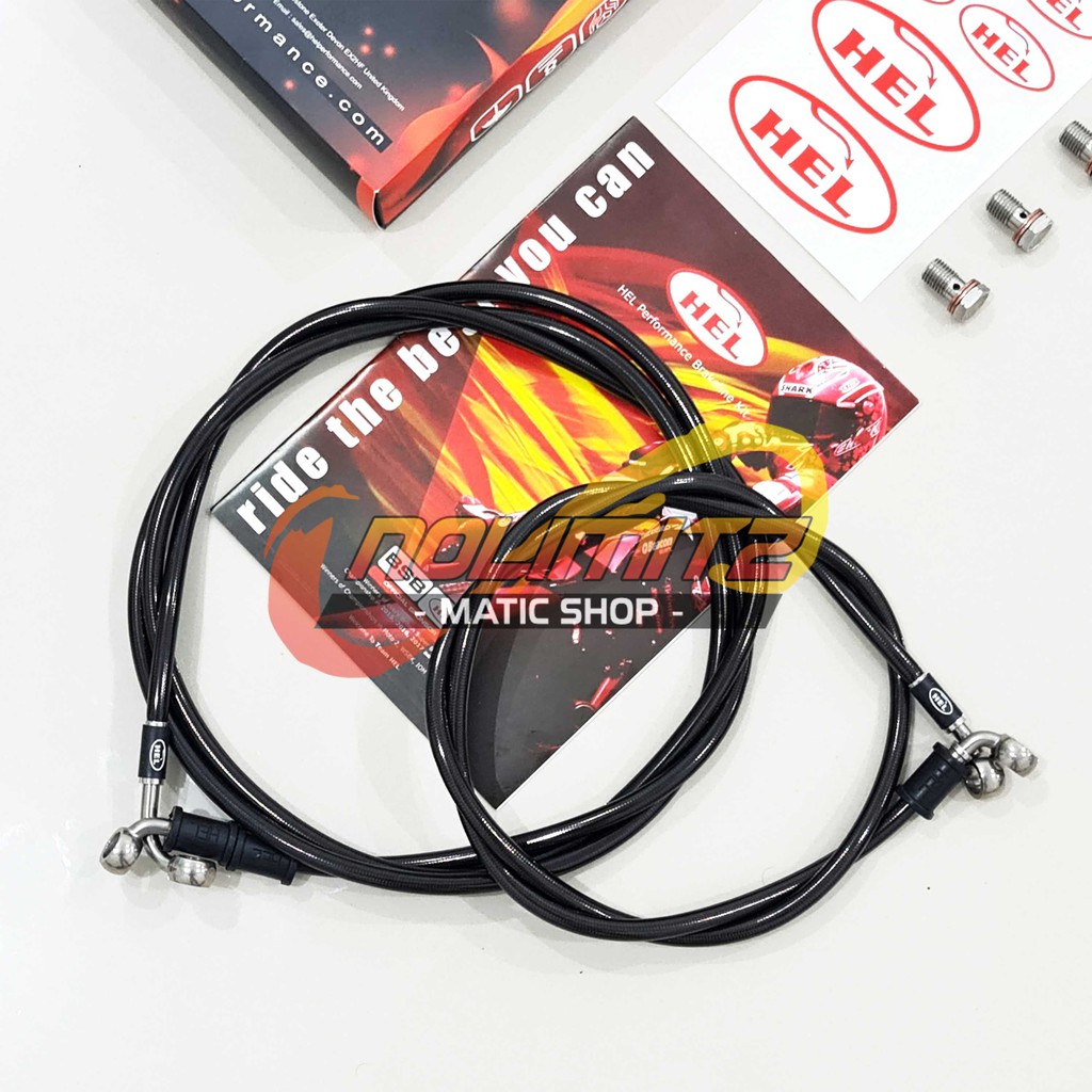 Jual Selang Rem Racing HEL Infinit Carbon NON ABS Depan Belakang NMAX | Shopee Indonesia