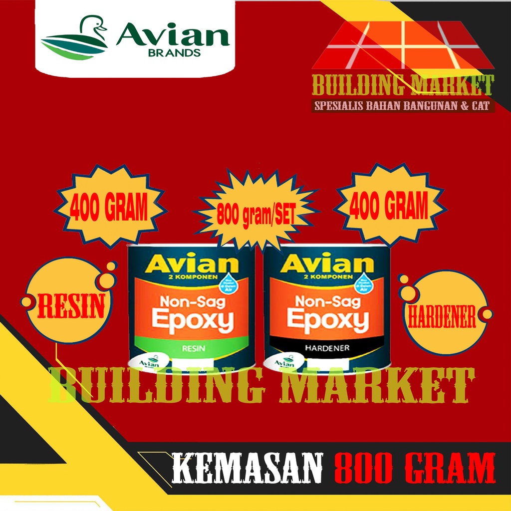 Jual LEM EPOXY AVIAN NON SAG EPOXY AVIAN 2 KOMPONEN NON-SAG (A+B) 800 ...