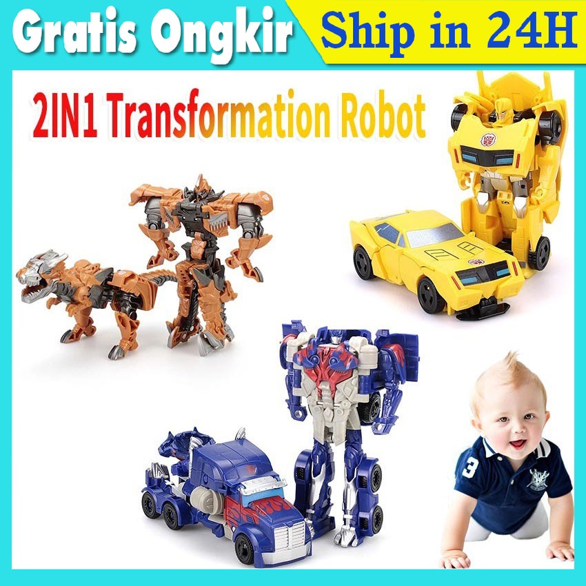 Jual Mainan Mobil Robot 2 in 1 action figure Transformer Truck ...