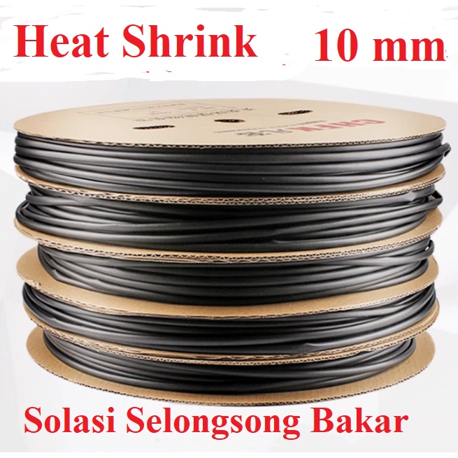 Jual Heatshrink Heat Shrink Selang Tube Selonsong Selang Bakar 10mm 10 ...