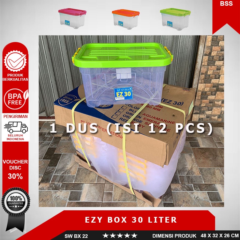 Jual Grosir Box Container Plastik Ezy Cb 30 Liter/ 1 DUS isi 12 Pcs ...