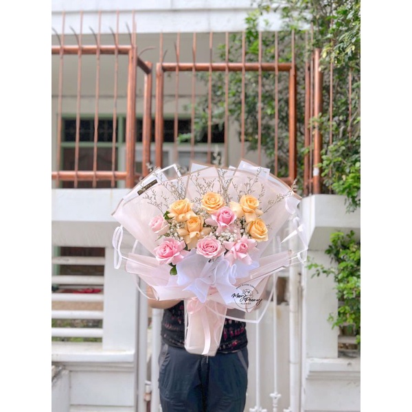 Jual Fresh Rose Bouquet 10 Stem Buket Bunga Mawar Segar Bucket