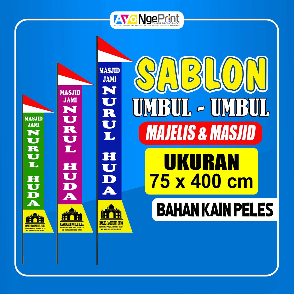 Jual Umbul umbul Kain Majelis Murah Ukuran 100 x 400 cm | Shopee Indonesia
