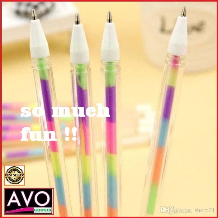 Jual PULPEN PELANGI RAINBOX - pen ballpoint gel unik seru pena pen ...