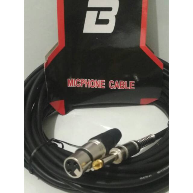 Jual Kabel mik Benji 5 meter jack mik mono to socket cannon female ...