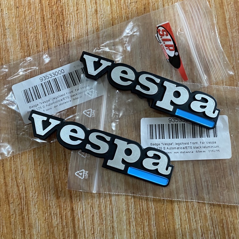 Jual emblem vespa balok garis biru original SIP vespa largeframe ...