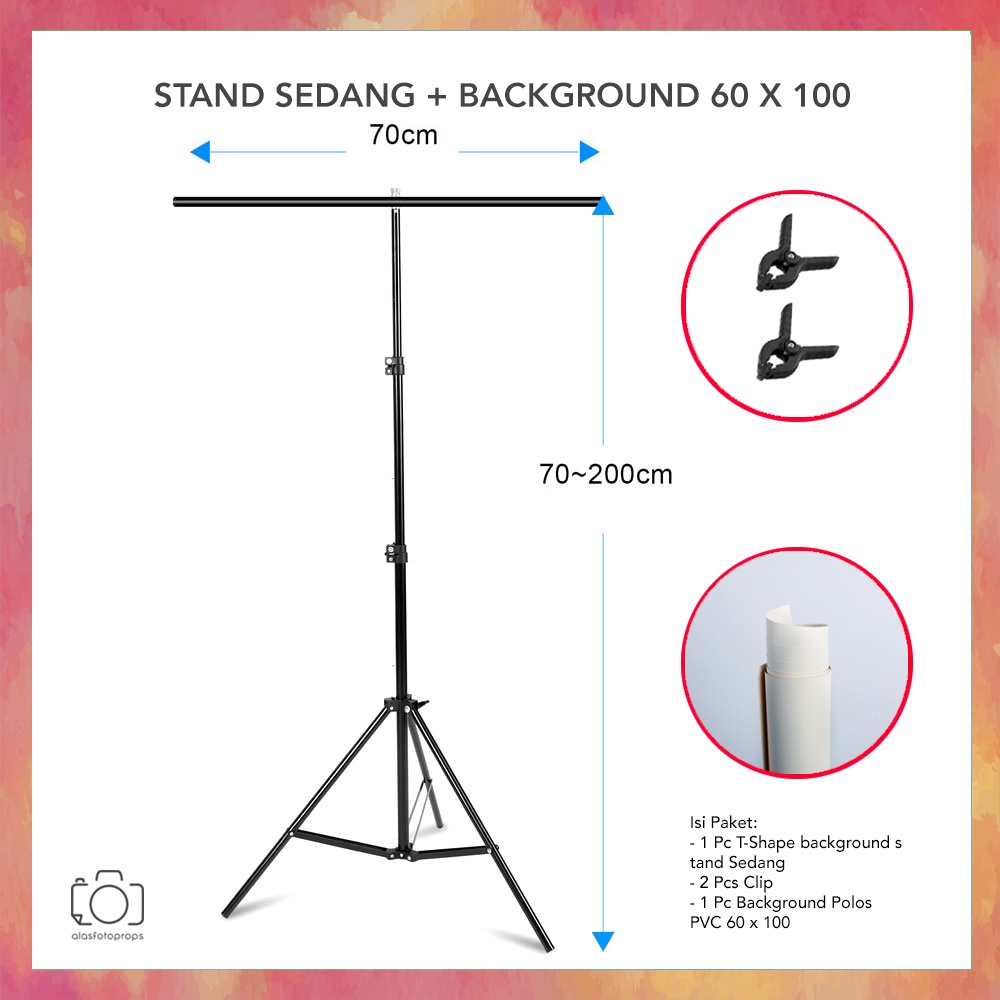 Jual Paket Siap Ngonten / Paket Stand Background Foto Plus Backdrop ...