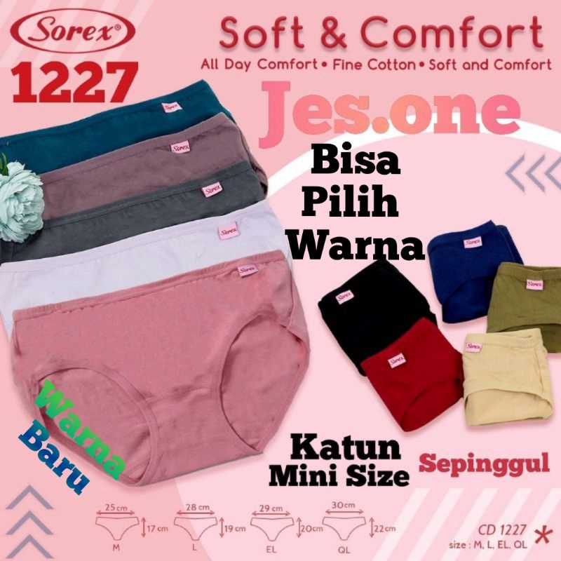 Jual Sorex 1227 CD Celana Dalam Wanita Mini Sepinggul Katun sz M - XXL | Shopee Indonesia