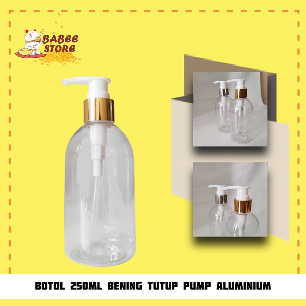 Jual BOTOL 250ML PUMP GOLD / BOTOL PLASTIK 250ML OVAL BENING / BOTOL ISI ULANG SABUN SHAMPOO ...