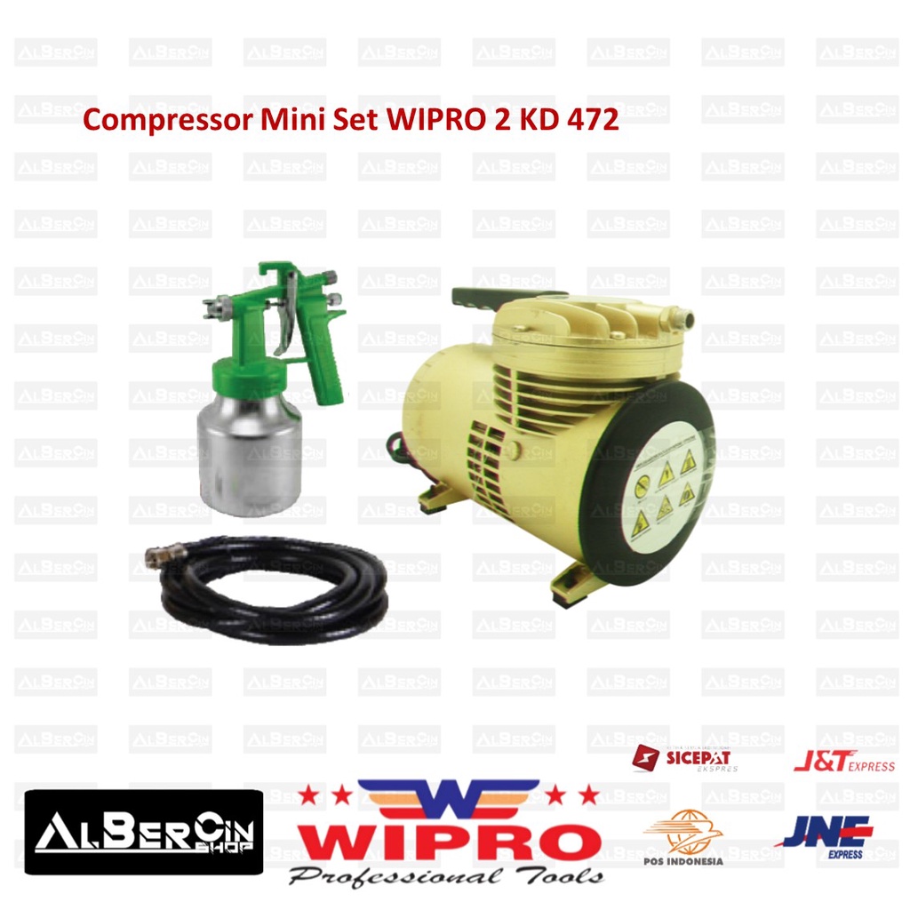Jual Kompresor Compressor Angin Mini Set Oil Less Wipro 2 KD 2KD 472 ...