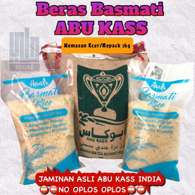 Jual BERAS BASMATI ABUKASS 1kg ASLI INDIA Repack Rice Sella Panjang ...