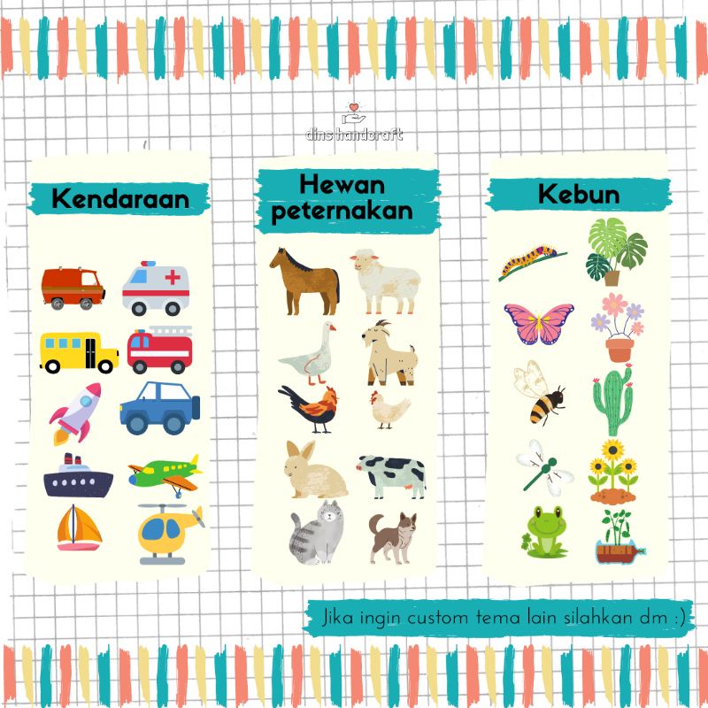 Jual mainan printable menggunting, tema kendaraan, hewan peternakan ...