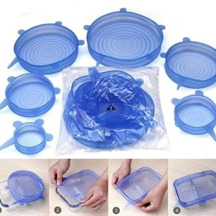 Jual Makan-Mangkok- Food Cover 6In1/ Tutup Mangkok Silikon/ Bowl Cover ...