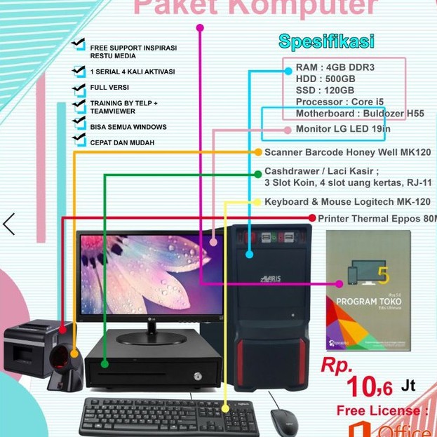 Jual Komputer Kasir Core I5 Lengkap Ipos 5 Ultimate | Shopee Indonesia