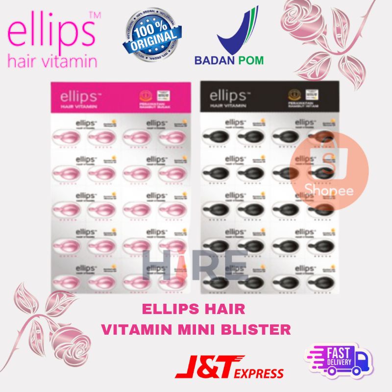 Jual ELLIPS Hair Vitamin Mini Blister PINK atau BLACK | Shopee Indonesia