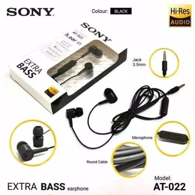Jual Headshet Sony AT-022 Hf Super Bass AT022 Earphone Extra Sound Mic ...
