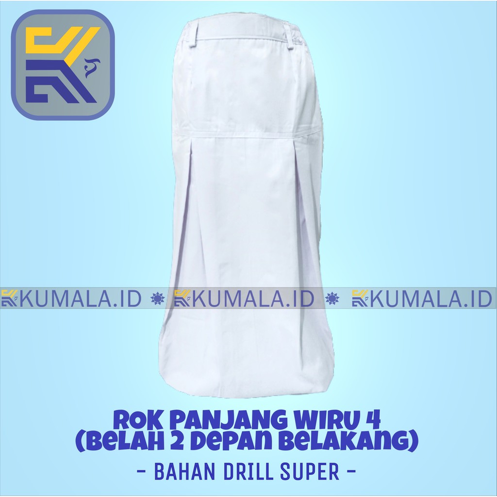 Jual Seragam Sekolah Rok Panjang Putih Model Wiru 4 Belah Dua Depan ...