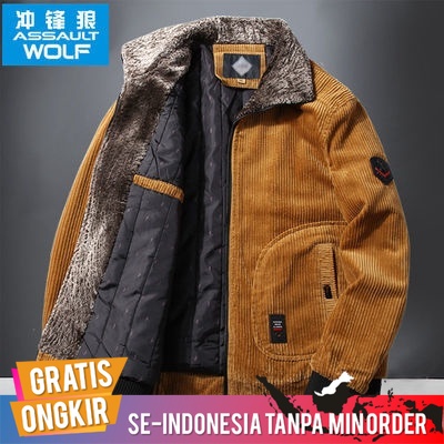 Jual Jaket Pria Import Korduroi Beludru Bulu Sherpa Domba Tebal Musim ...