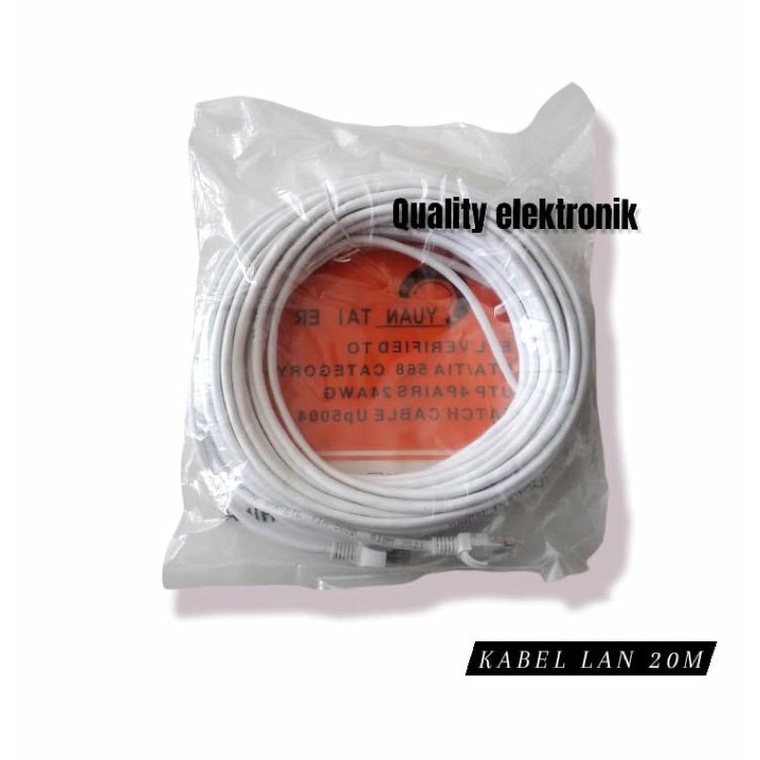 Jual KABEL LAN RJ45 3 METER, 5 METER, 10 METER, 20 METER 25 METER KABEL PUTIH INTERNET KOMPUTER ...