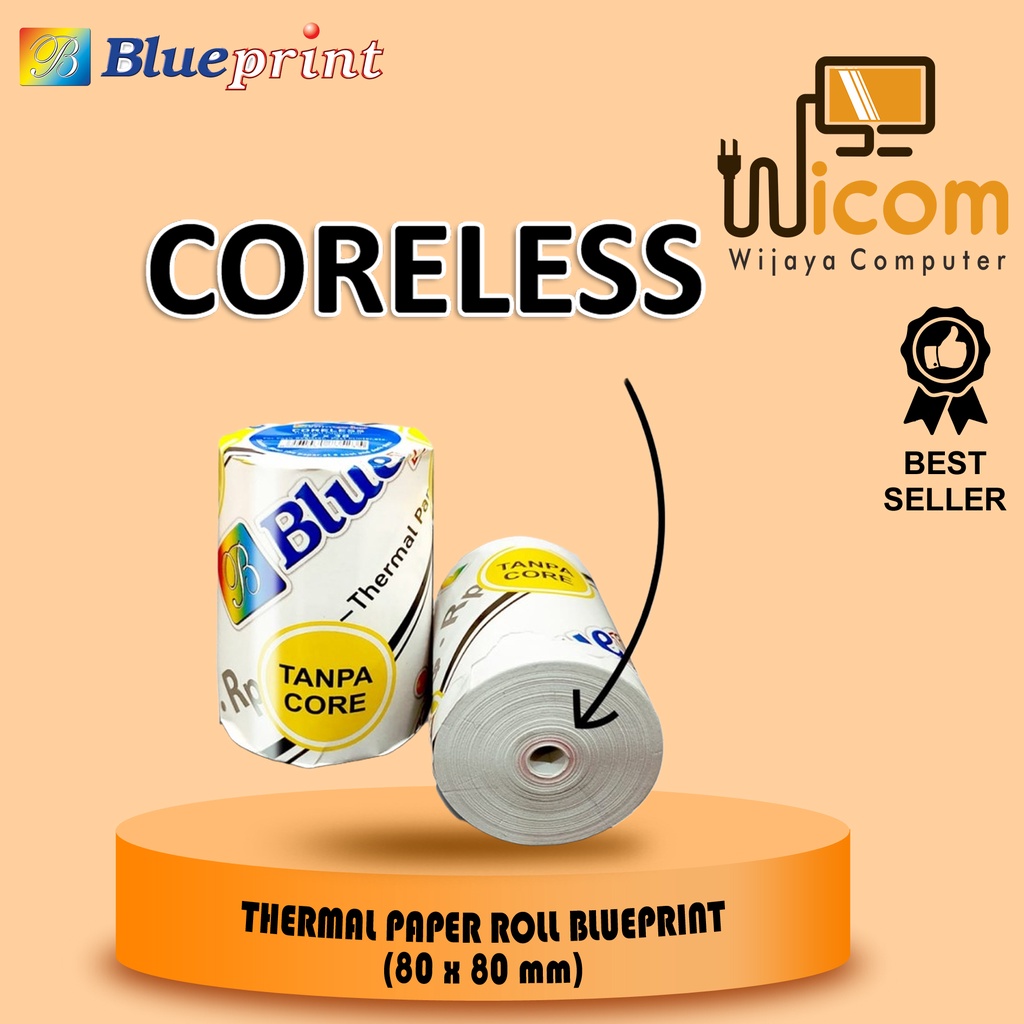 Jual Kertas Thermal Kertas Struk Kasir BLUEPRINT 80x80 mm - 1 Roll ...