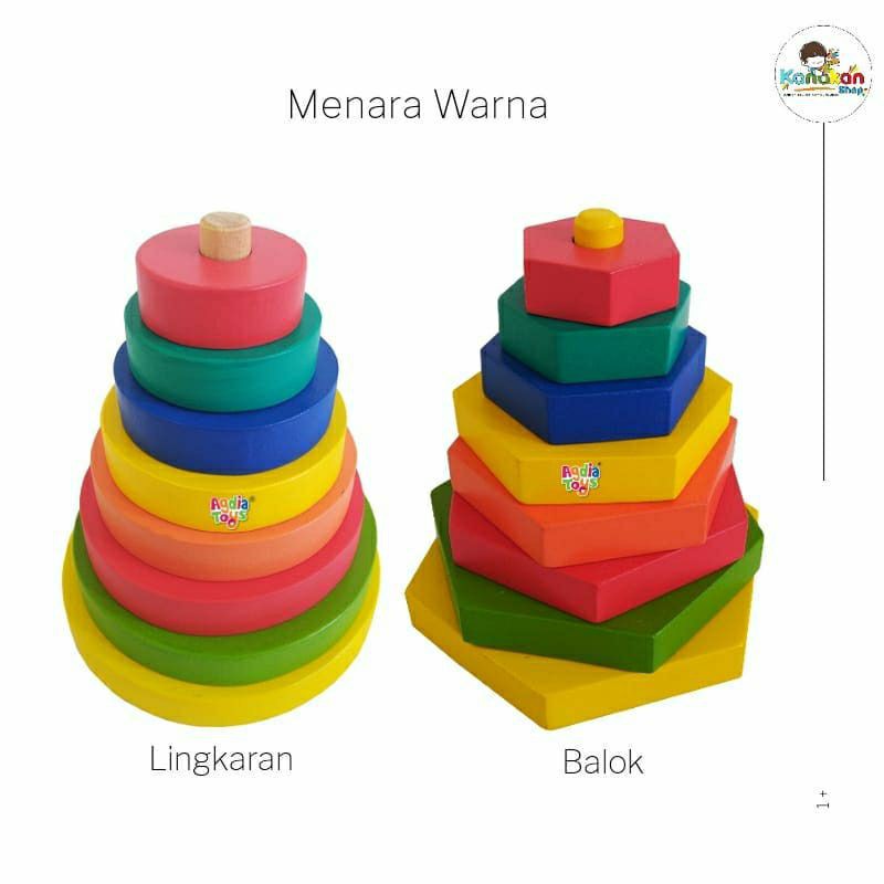 Jual Menara Warna Kayu Mainan Kayu | Shopee Indonesia