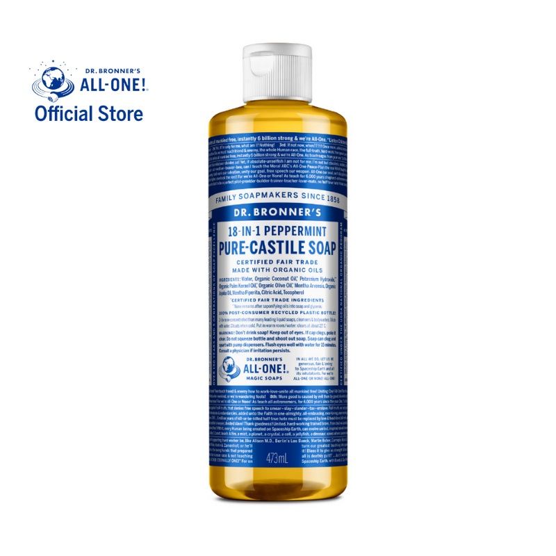 Jual Dr Bronner's Peppermint Pure Castile Liquid Soap 473ml | Shopee Indonesia