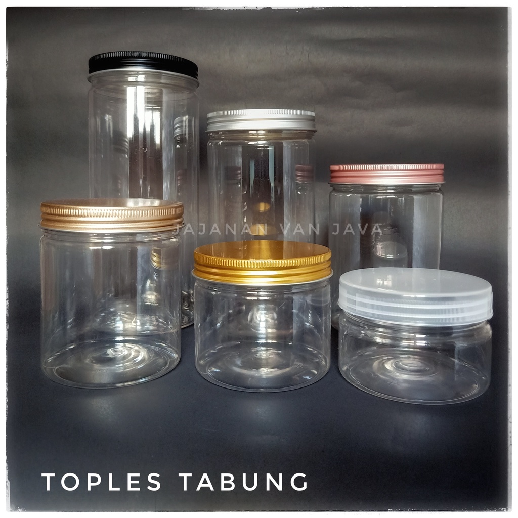 Jual TOPLES Plastik Silinder Tabung 300ml 400ml 600ml 800ml 1000ml 1300ml Tutup Aluminium ...