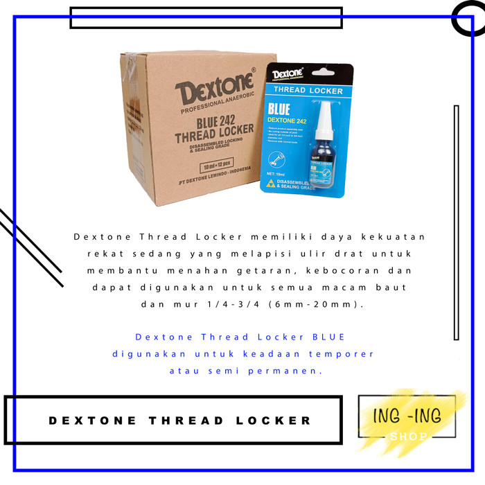 Jual DEXTONE Lem Baut THREAD LOCKER 242 - Biru | Shopee Indonesia